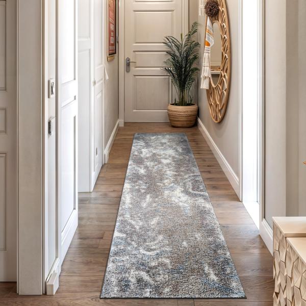 商品名:  Rugshop Abstract Marble Shag Runner Rug Blue 2' 3" x 8' Perfect for Hallways, Kitchens, or Behind The Sofaブランド: Ru...