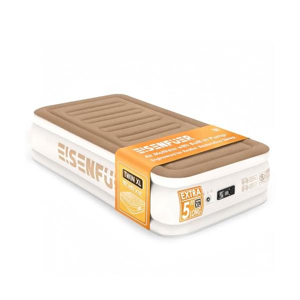 商品名: エアマットレス ツイン ポンプ内蔵 ? 18インチ インフレータブルベッド 高速ポンプ付き 強化&amp;耐久性のあるブローアップマットレス コルチョン空気注入式 安定したサポート キャリーバッグ付き 来客用 キャンプ 引っ越しに...