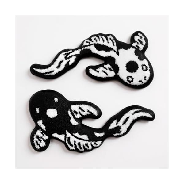 商品名: 鯉の魚ラグ2枚セット (32x16) ? リビングルーム用房付きブラックラグ、和風インテリア鯉のデザイン、家庭用ソフト日本エリアラグ、ユニークな鯉の魚の装飾アクセントマット Koi Fish Rug Set of 2 (32x16...