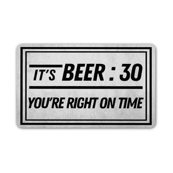 商品名:  goodlaki It's Beer You're Right on Time Doormat Bath Mat Welcome Rug Non-Slip Dust Floor Seasonal Spring Summer Ma...