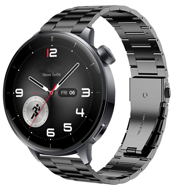 商品名: Lamshaw OnePlus Watch 3 43mm用バンド クイックリリースステンレススチールメタル交換用ストラップ OnePlus Watch 3 43mmに対応 (ブラック、18mmサイズのバンド) Lamshaw Co...