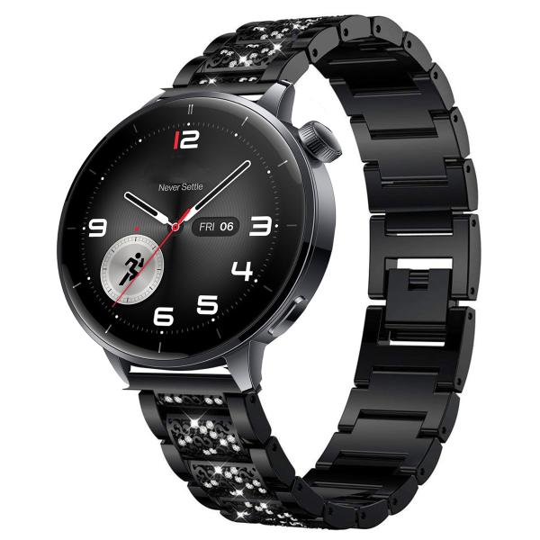 商品名: OnePlus Watch 3 43mmバンドに対応。クイックリリースジュエリー。キラキラ光るダイヤモンドメタルドレッシーストラップ。OnePlus Watch 3 43mmに対応(ブラック、18mmサイズのバンド)。 Compa...