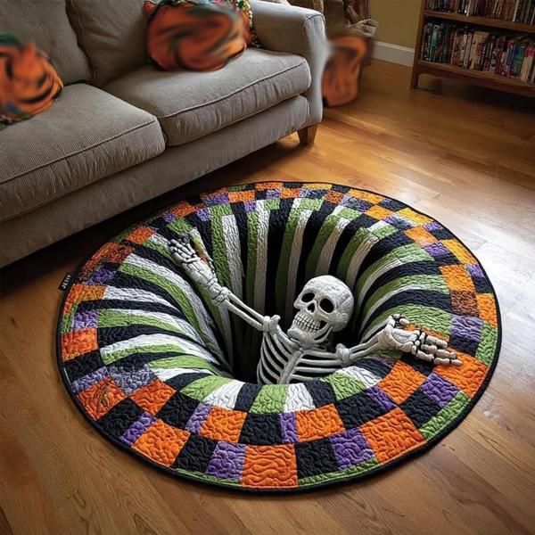商品名:  Halloween 3D Rug - Halloween Optical Illusion Rugs Carpet,Decorative Rug with Depth Pattern in Halloweens Theme,Sk...