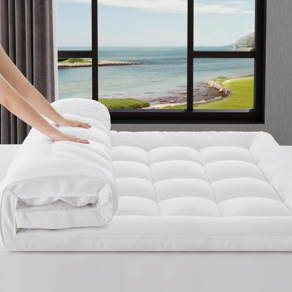 商品名:  3 Inch Mattress Topper Queen Size Breathable Filled Soft Fluffy Supportive for Back Pain Relief, Bed Mattress Pad ...