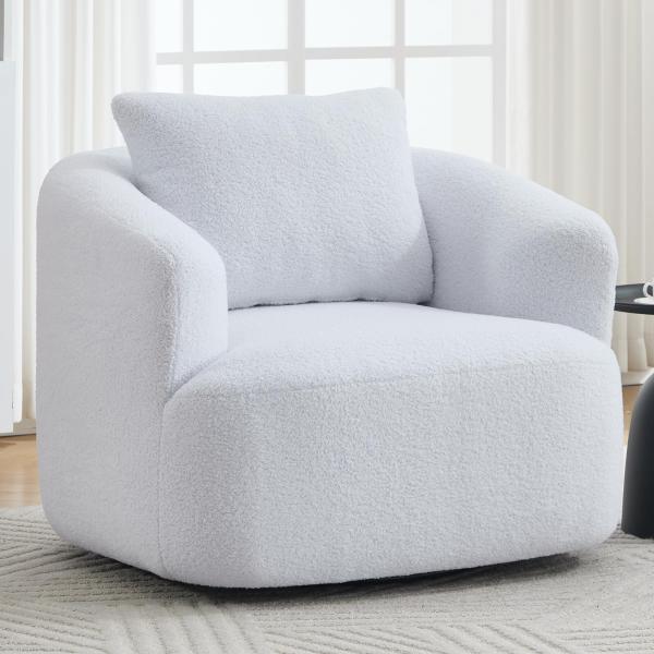 商品名:  Upholstered Swivel Barrel Chair, 31" Wide Modern Fabric Ergonomics Single Sofa Chair, Living Room Bedroom Accent C...