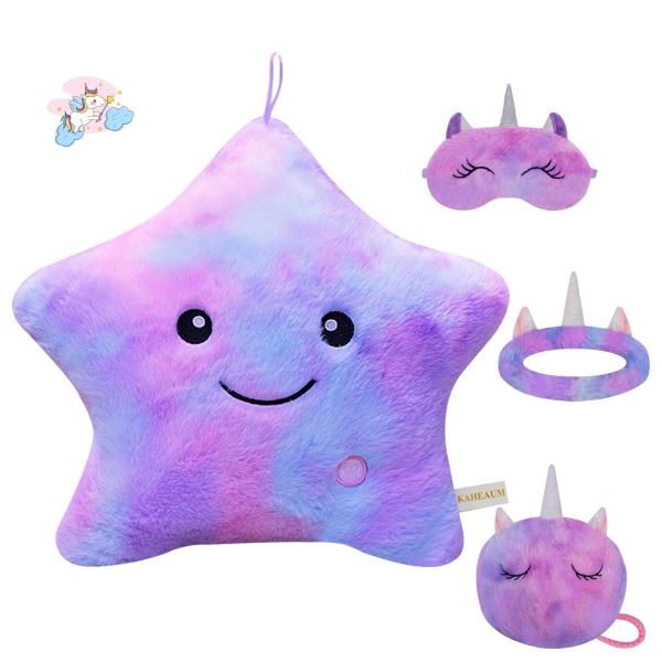商品名: KAHEAUM クッションカバー ベッドルーム カウチ リビングルーム 装飾 ホーム ベッド ソファ 椅子 誕生日 休日、カスタム ソフト 装飾 スター 枕カバー かわいい パープル カラフル スローピローインサートセット KAH...