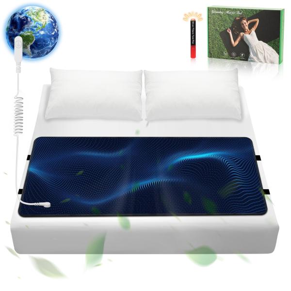 商品名: ベッド用接地マット、接地シート、コード付き接地マットレスパッド(クイーン、60インチx27インチ) Grounding Mat for Bed, Grounding Sheets, Grounding Mattress Pad w...