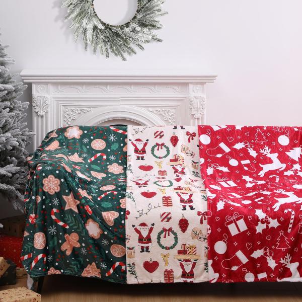商品名: Frienda クリスマススローブランケット シェルパ フリース フランネル フラシ天 暖かい ブランケット ソフト ベッド ソファ 車 カウチ 快適 クリスマス 冬 装飾 50インチ x 60インチ (クラシックスタイル) Fr...