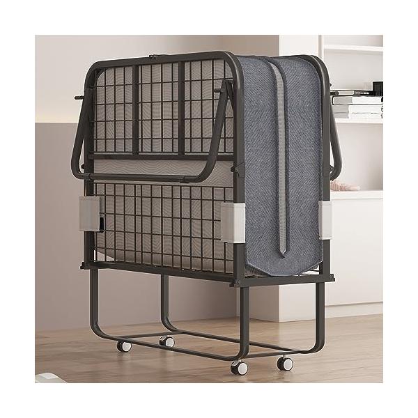 商品名:  Mjkone Folding Bed with Mattress for Adults, 75" x 46" Rollaway Bed with Mattress, Space Saving Fold Away Frame Lo...
