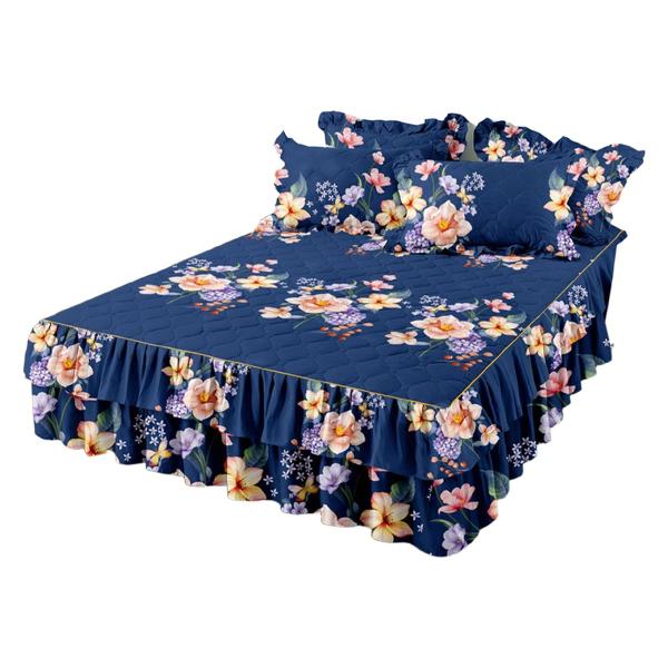 商品名:  TRQQWEQQ Full Queen King Size 3Pcs Ruffled Bedspread Set 150/180 * 200cm Quilted Mattress Protective Cover in Poly...