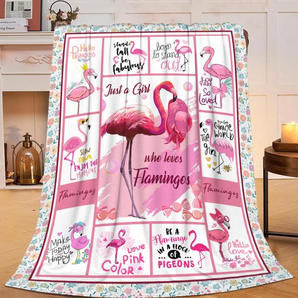 商品名: Just A Girl Who Loves Flamingos ブランケット ガールズ キッズ レディース 大人用 ソフト 快適 フランネル フリース フラミンゴ スローブランケット ギフト 暖か ふわふわ フラミンゴ 装飾 ソフ...