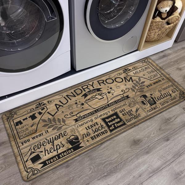 商品名:  Laundry Room Rules Rug - Farmhouse Kitchen Floor Mat -Laundry Room Rug- Runner Decor -Washable Floor Carpet for Wa...