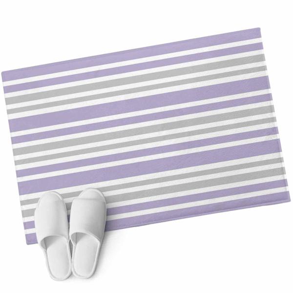 商品名:  Area Rug 2x3 ft Lavender Purple Gray Stripes Floor Carpets Indoor Low Pile Anti-Slip TPR Back Area Mat Cashmere Ru...