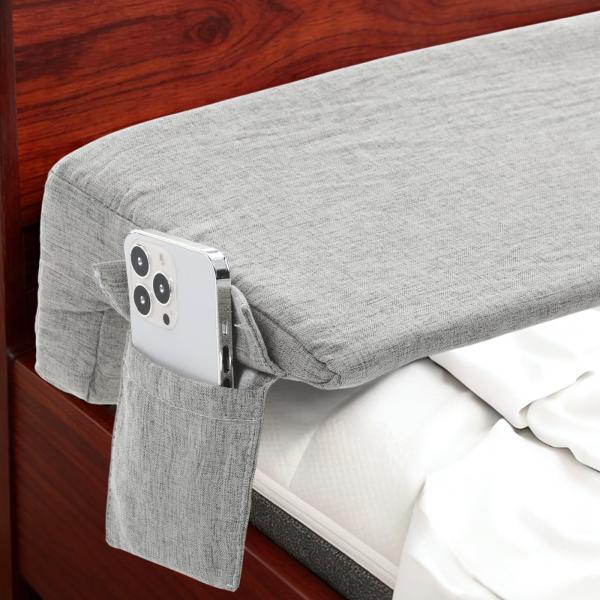 商品名: Novabright 54インチ x 8インチ x 5インチ ベッドウェッジクッション ヘッドボードギャップフィラー ベッドウェッジピロー サイドポケット付き マットレスウェッジギャップフィラー 物が落下するのを防ぐギャップフィラ...