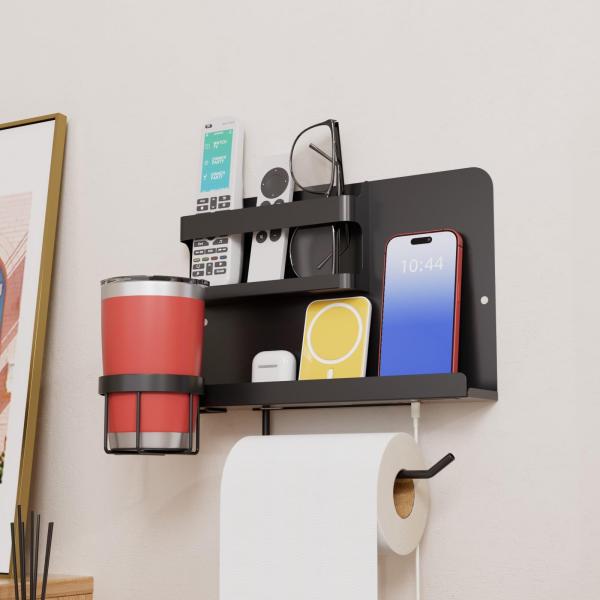 商品名:  Zptnsl Bedside Shelf for Bed, Metal Floating Nightstand Wall Organizer, No Drill Dorm Room Essentials, Heavy Duty ...