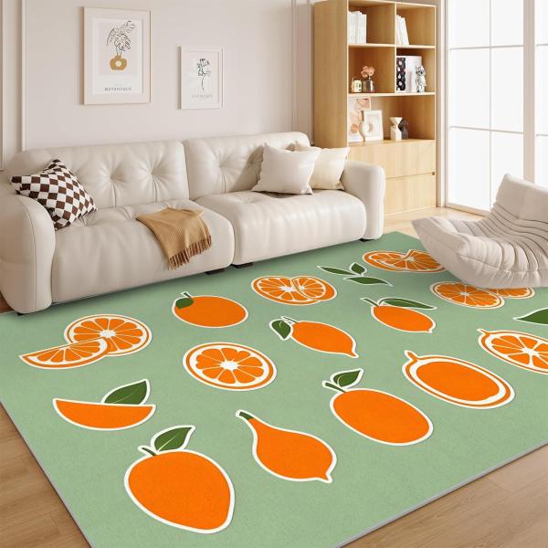 商品名:  Orange Rug - Modern Pattern 6x9 Rugs for Living Room Bedroom Low Pile Indoor Washable Green Door Mat Non-Slip Soft...