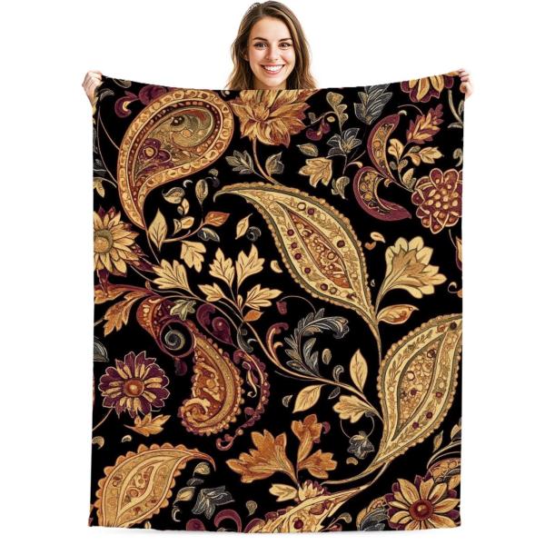商品名:  Paisley Floral Blanket, Throw Blanket for Ultra Soft Blankets Lightweight Cozy for Bed Couch Sofa 80"x60"ブランド: Gen...