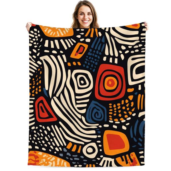 商品名:  Vivid African Tribal Print Blanket, Throw Blanket for Ultra Soft Blankets Lightweight Cozy for Bed Couch Sofa 60"x...