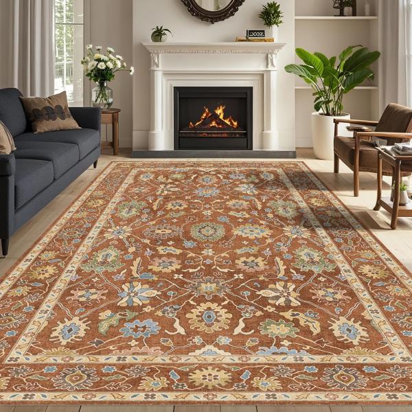 商品名:  Oushak Rug for Entryway: Small Entryway Rug 2x3 Modern Turkish Oriental Floral Luxury Carpet for Hallway Rustブランド:...