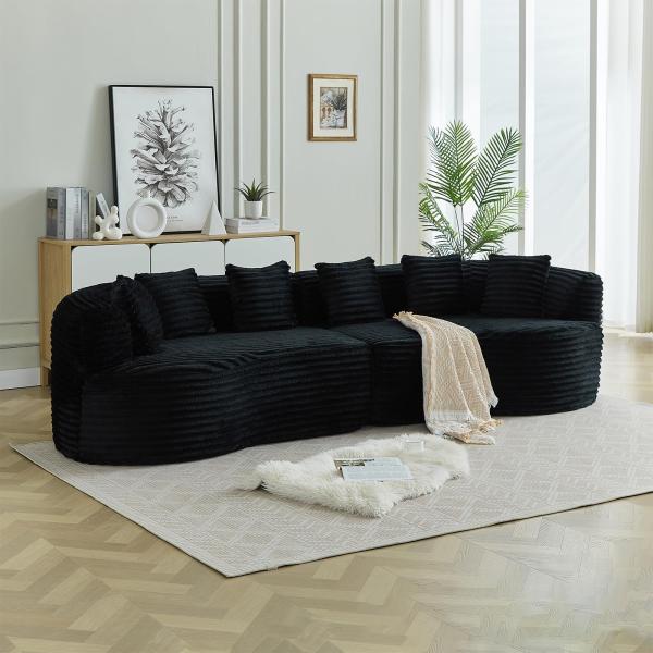 商品名:  Modular Curved Sofa, 106 inch Oversized Sectional Boneless Compression Modern Comfy Corduroy Upholstered Memory Fo...