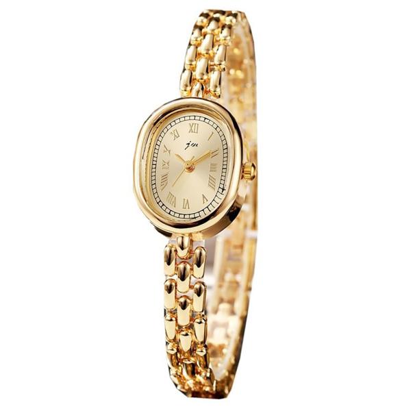 商品名:  PASOY Women’s Bracelet Watch Gold Small Face ? Elegant Oval Quartz Analog Wristwatch with Metal Link Band, Gold &a...