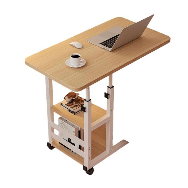 商品名:  AWGTGCVY C Table Adjustable Height, Standing Rolling Desk with Storage Shelves, Hospital Bed Table with Wheels, Mo...