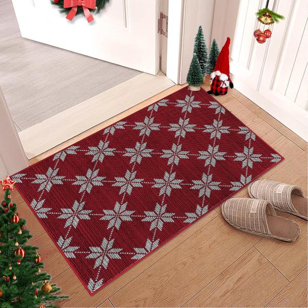 商品名:  GarveeHome Christmas Area Rug 2x3 Machine Washable Entryway Rugs Checkered Plaid Red Indoor Door Mat Front Door Ca...