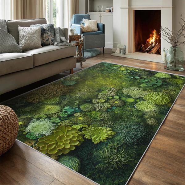 商品名:  Fern Rug 2x3 Rugs Green Moss Grass Area Rug Washable, Water Plant Carpet Home Room Decor Rugs for Living Room Bedr...