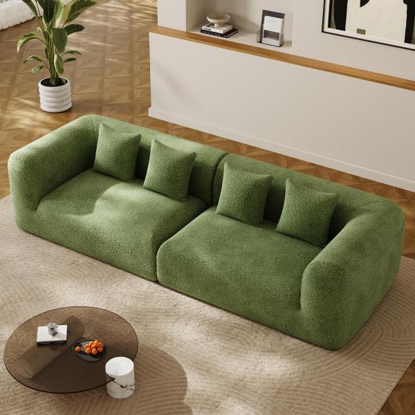 商品名:  120'' Oversized Sectional Couches for Living Room Boneless Modular Sectional Sofa Plush Chenille Cloud Modular Cou...