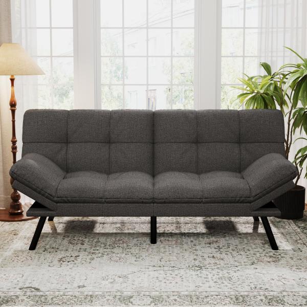 商品名:  Hcore Convertible Futon Sofa Bed,Modern Linen Futon Couch with Detachable Cushion,Adjustable Backrest &amp; Armres...