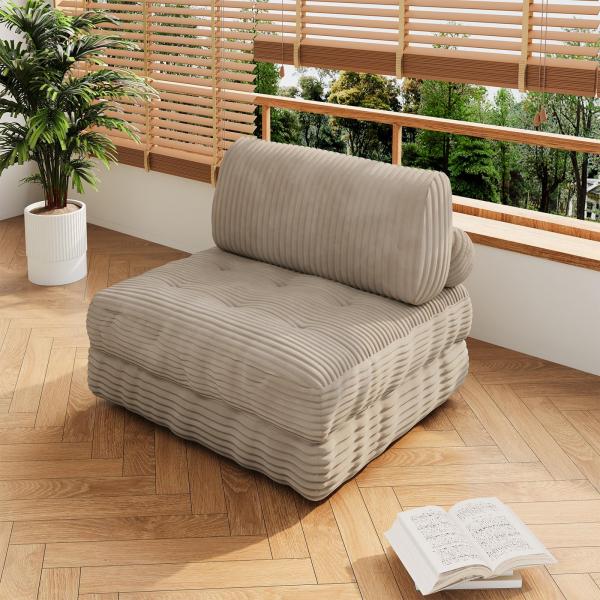 商品名:  Intuition Decor Folding Convertible Sofa Bed,Plush Corduroy Upholstered,Sleeper Chair with Pillow Foldable Mattres...
