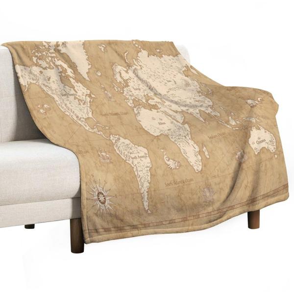 商品名:  World Map Woolen Blanket, Throw Blanket for Ultra Soft Blankets Lightweight Cozy for Bed Couch Sofa 80"x60"ブランド: G...
