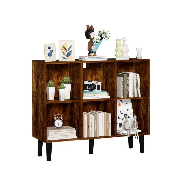 商品名:  Nestwise 6 Cube Bookcase, Wooden Book Shelf Cube Storage Organizer with Legs, 2 Tier Bookshelf Freestanding Open S...