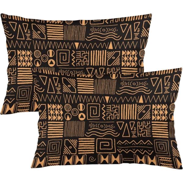 商品名:  CLAPSOREI African Ethnic Pattern Throw Pillow Covers Set of 2 Queen Size Abstract Tribal Art Pillow Cushion Cases ...