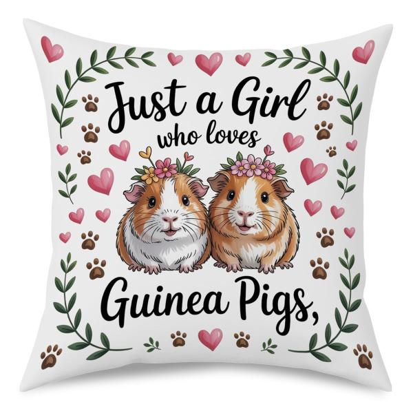 商品名: Fokongna Just a Girl who Loves モルモット装飾ピローケーススローカバー、かわいい農家 動物 モルモット 部屋 ベッド 椅子 カウチ 装飾枕 18 x 48インチ Fokongna Just a Gir...