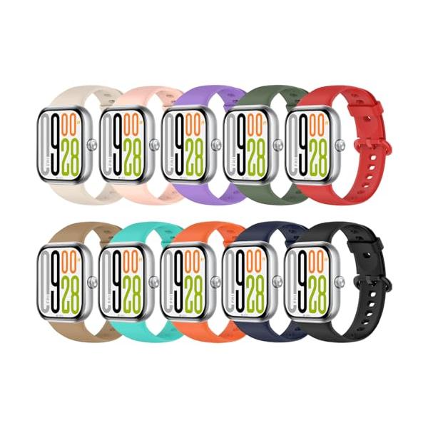 商品名: Z.DuDuZAZA スポーツバンド Xiaomi Redmi Watch 5用バンド レディース メンズ ソフト防水ストラップ 金属製接続アダプター付き Redmi Watch4 &amp; Watch5用 [10個パック] (...