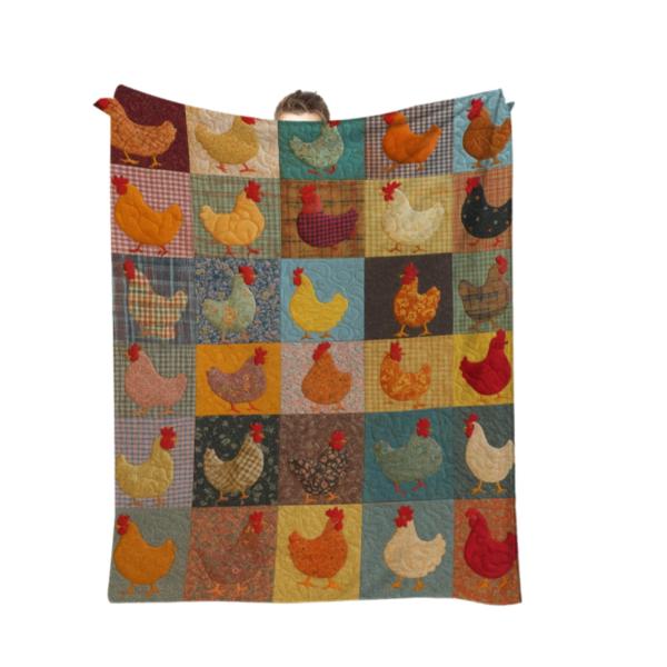 商品名:  Vintage Rooster Plaid Flannel Throw Blanket, Soft Cozy Lightweight Farmhouse Chicken Print Quilt for Couch, Bed, S...