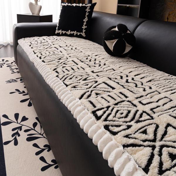 商品名: XSlive Boho プラッシュカウチカバー 犬用 洗濯可能 ソフト ファジー ペット カウチ カバー 3 クッションソファ用 ペットフレンドリー ノンスリップ ソファカバー (白、71.1 cmx149.9 cm) XSliv...