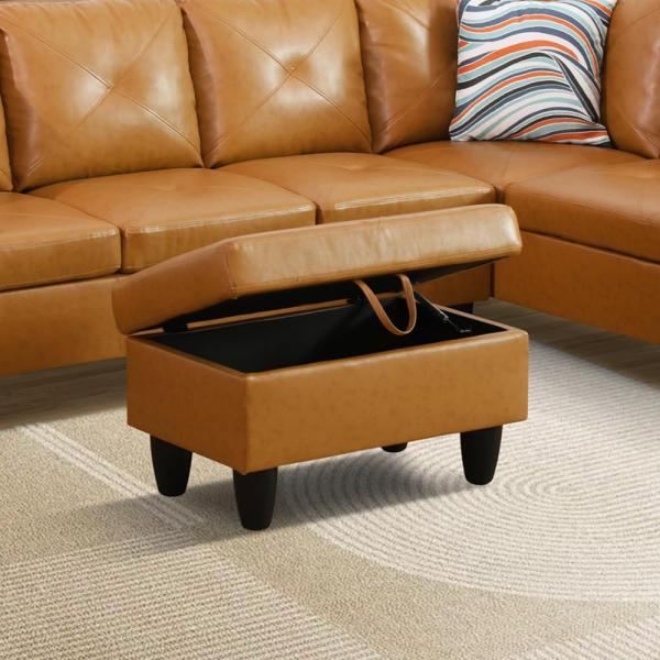 商品名:  SITYRUBE Leather Storage Ottoman Bench,28.5" Footstool with Storage, Entryway Bench with Thicker Foam Padded Seat,...