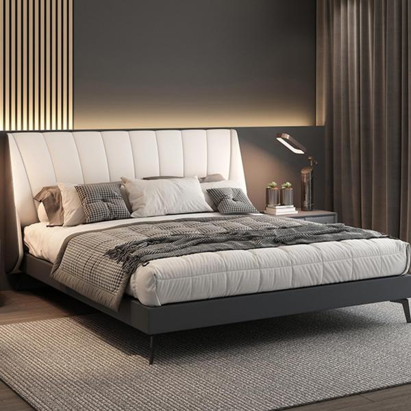 商品名:  LSIGHTUS White Modern Full Size Bed Set Upholstered Platform Bed Frame with Wingback Headboard and Lift Up Storage...