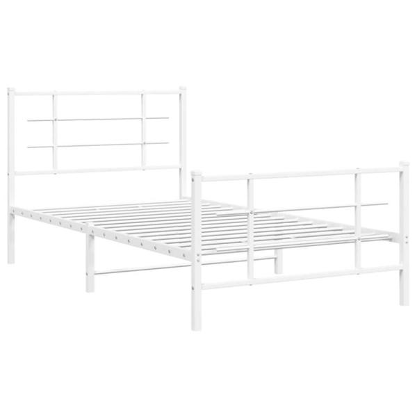 商品名:  Pemberly Row Powder-Coated Steel Single Bed Frame, White Finish, 41.3 x 81.5 x 35.4 in, Durable Modern Design with...