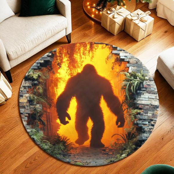 商品名:  Personalized Bigfoot Rug - Sasquatch Print Non-Slip Carpet for Kitchen, Bedroom, Dining Room - Custom 3D Effect Pr...