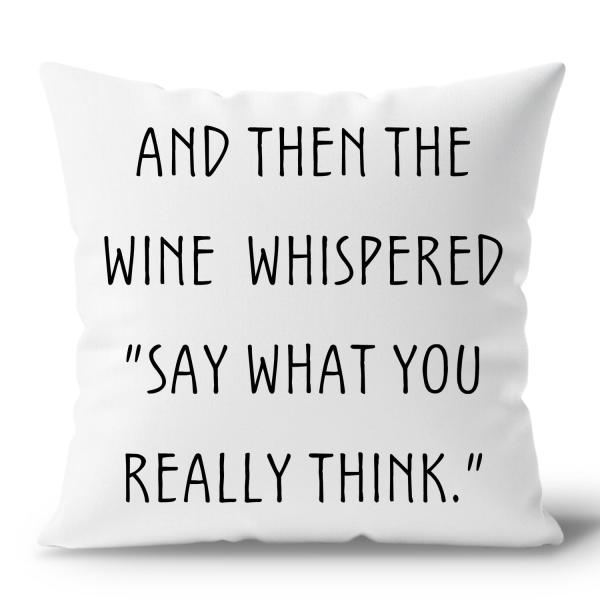 商品名: DENDOFENGE and Then The Wine Whisperedスロークッションカバー 18x18インチ 面白い引用 スローピローカバー リビングルーム カウチソファの装飾 男性 女性 ワイン愛好家への装飾ギフト DE...