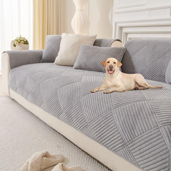 商品名:  ZEaink Dog Couch Cover, Velvet Sectional Couch Covers for 2 3 4 Cushion Sofa Slipcovers Pet Friendly, Sofa Cover W...