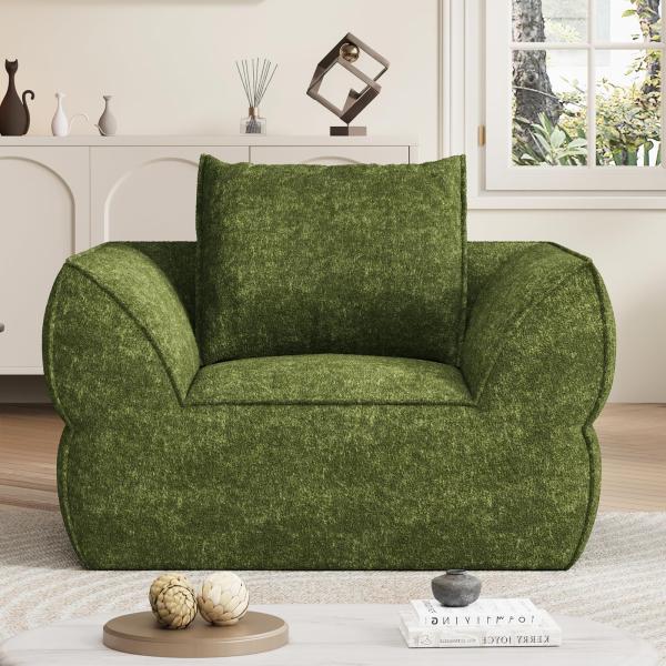 商品名:  42.5" Single Cloud Sofa, Boneless Couch for Small Spaces, Modern Comfortable Upholstery Sofas with Pillows for Liv...