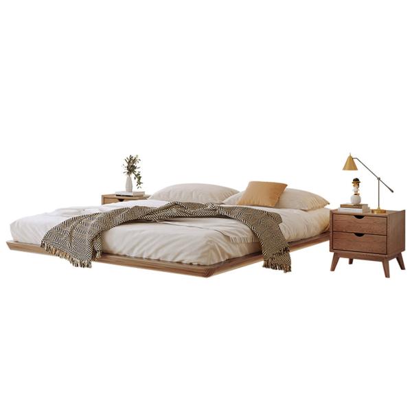 商品名:  LSIGHTUS Modern Full Size Genuine Leather Bed Upholstered Platform Bed Frame Strong Wooden Slat Support, No Box Sp...