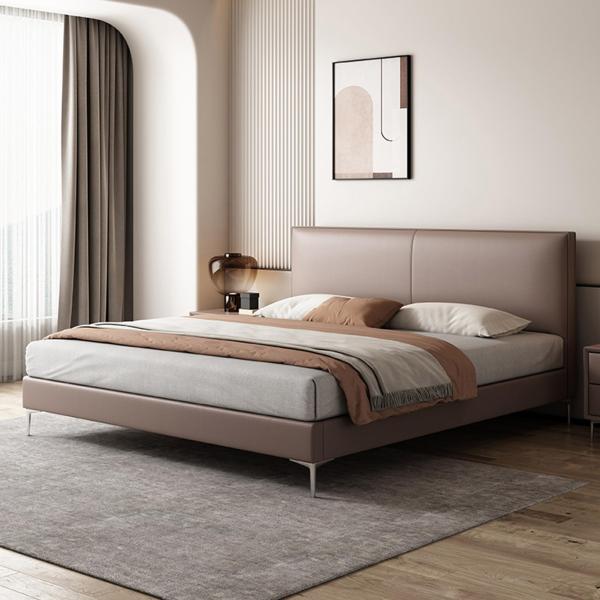 商品名:  LSIGHTUS Modern Full Size Genuine Leather Bed Storage Platform Bed Frame with Headboard and Storage Drawers No Box...