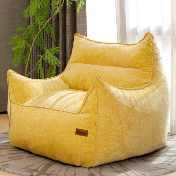 商品名: UODERS ジャイアントビーンバッグチェア ビーンバッグチェア 大人用 ティーン&amp;キッズ 快適なソファチェア ハンドル&amp;詰め物付き リビングルーム 読書&amp;ゲーム用 滑り止め(イエロー-XL) UODERS...