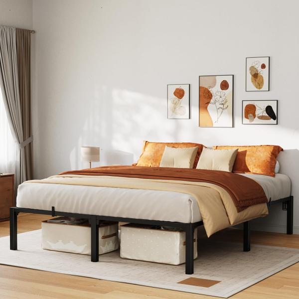 商品名:  Full Size Bed Frame 14 Inch ? Heavy Duty Metal Platform Bed with Tool-Less Assembly, Reinforced Steel Slats, 12" S...