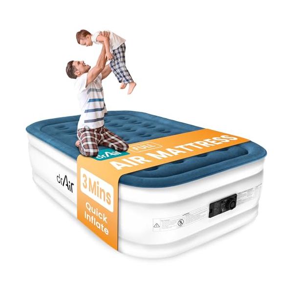 商品名:  Dr. air Full Air Mattress with Built-in Pump, 18" Raised Blow Up Mattress, 600 lbs Max Honeycomb Air Bed, 48Hr Lea...